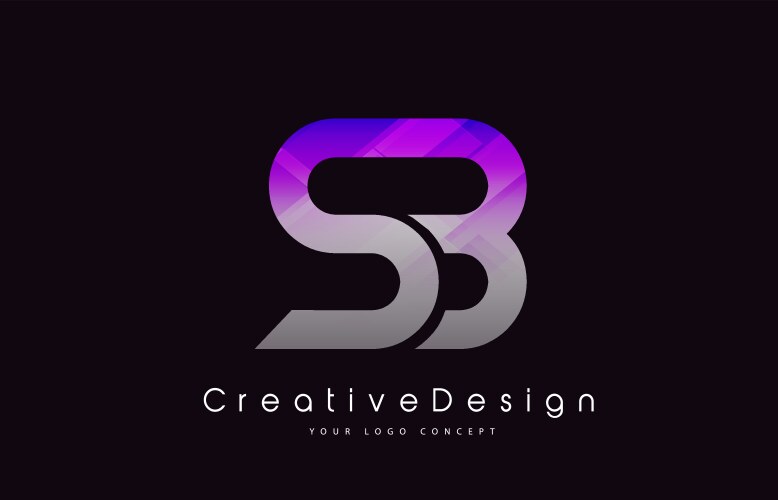 Sb creative modern logo design with orange Vector Image