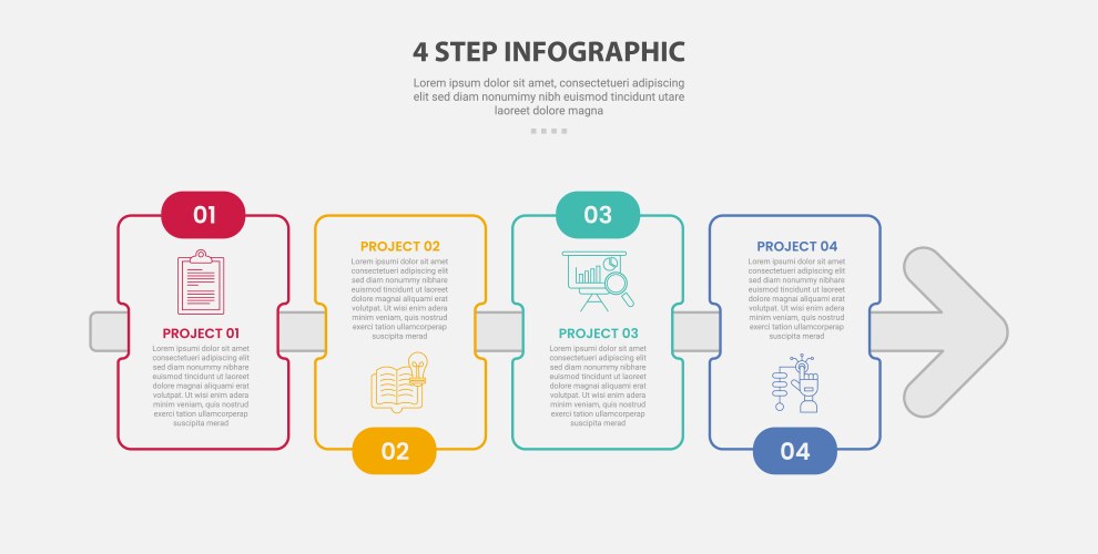 4 points template infographic outline style Vector Image