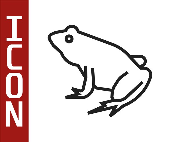 Black line frog icon isolated on white background – Royalty-Free Vector ...