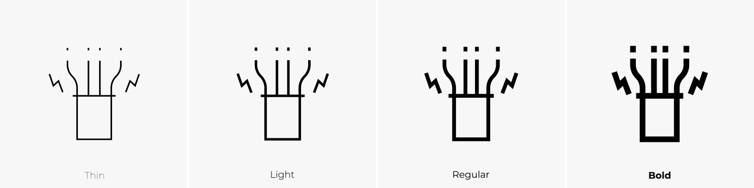 Burning icon thin light regular and bold style Vector Image
