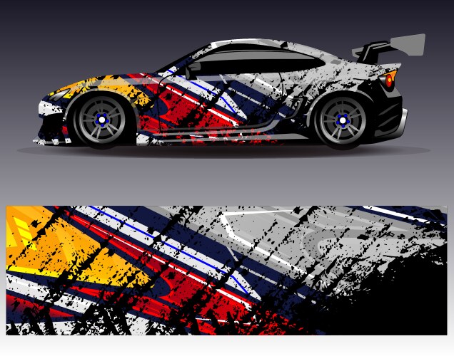 Car wrap design graphic abstract stripe racing Vector Image