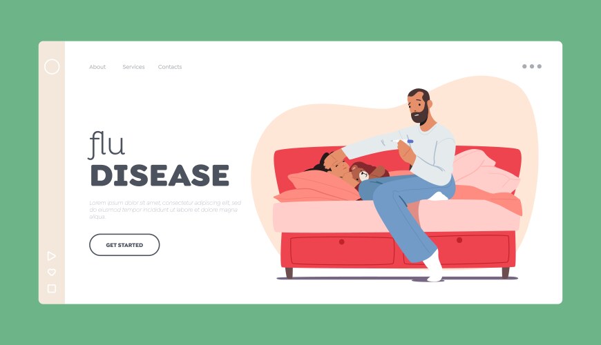 Sick children flu infographic Royalty Free Vector Image