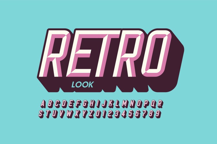 Retro style alphabet Royalty Free Vector Image
