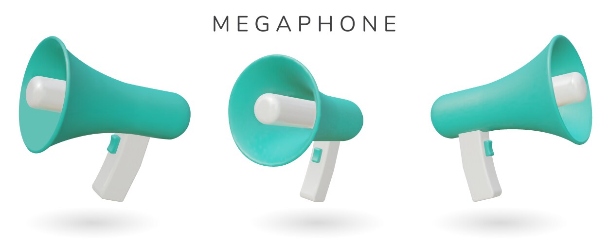 Realistic 3d megaphone with sample design Vector Image