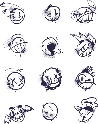 Graffiti Emoji Spray Paint Vector Images (over 380)