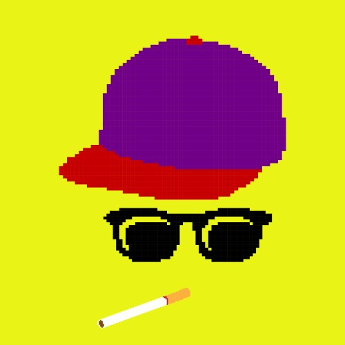 Smiling emoticon with thug life pixel glasses Vector Image