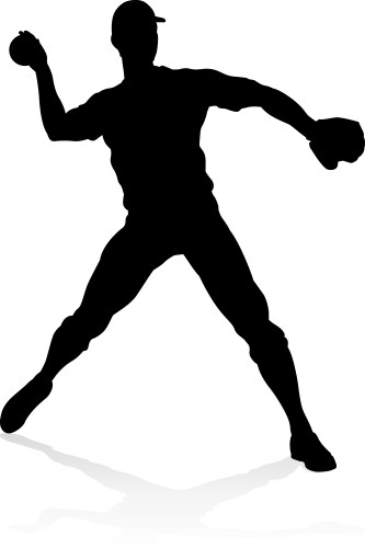 Baseball player silhouette Royalty Free Vector Image