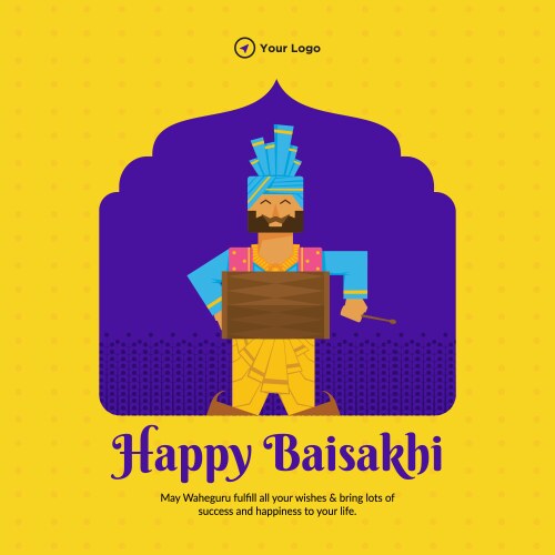 Banner design of happy baisakhi Royalty Free Vector Image