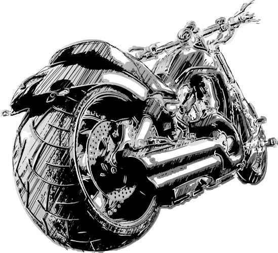 Harley davidson and rider Royalty Free Vector Image