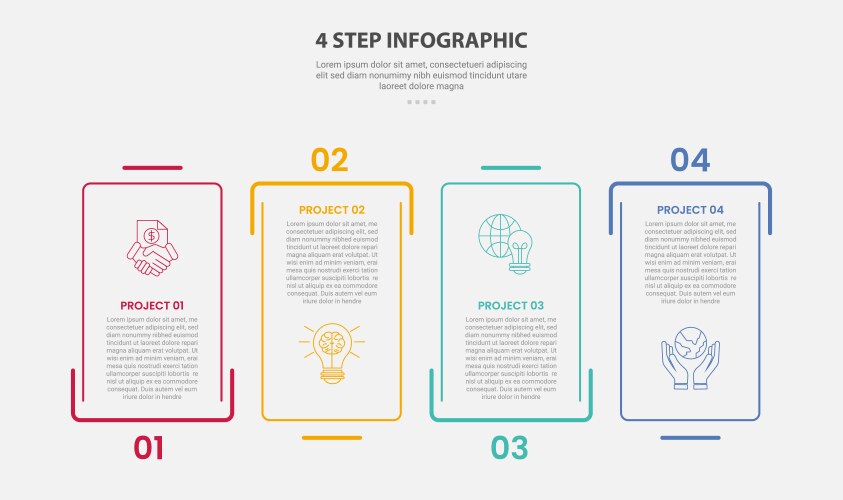 4 points template infographic outline style Vector Image