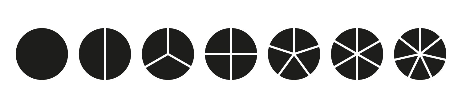 Circle Divided into Four Equal Parts Vector Images (60)