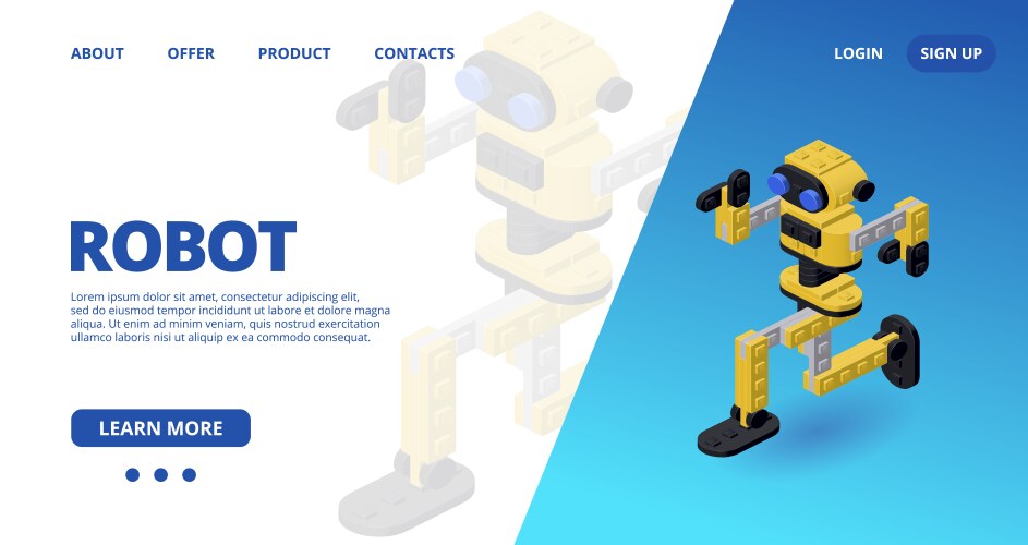 Web template with a rover robot Royalty Free Vector Image