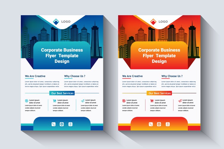 Corporate business flyer layout design template Vector Image