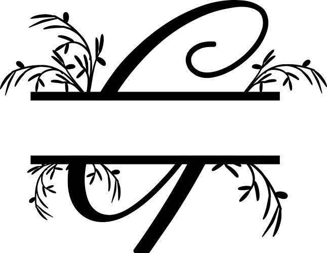 Split letters monogram font alphabet Royalty Free Vector