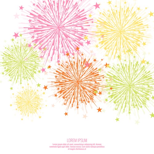 Cartoon fireworks set Royalty Free Vector Image