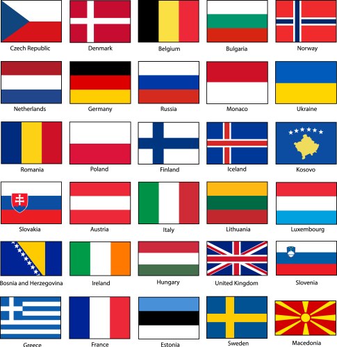 Flags of asia set Royalty Free Vector Image - VectorStock