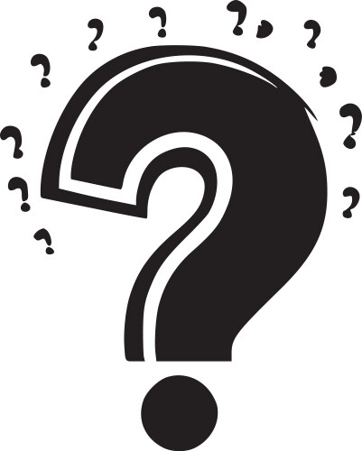 Question - minimalist and simple silhouette Vector Image