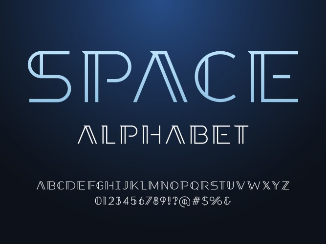 Minimal font - modern futuristic design Royalty Free Vector