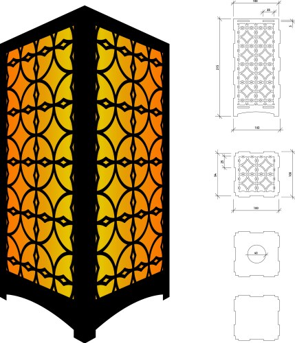 Cut out template for lamp Royalty Free Vector Image