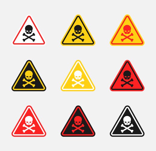 Hazard warning symbol icons ghs safety pictograms Vector Image