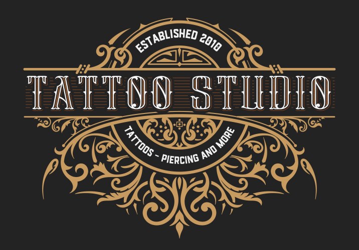 Vintage tattoo lettering logo set Royalty Free Vector Image