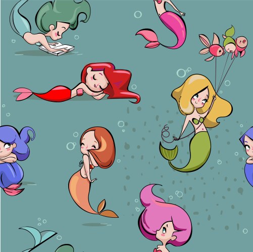 Cute cartoon mermaid Royalty Free Vector Image