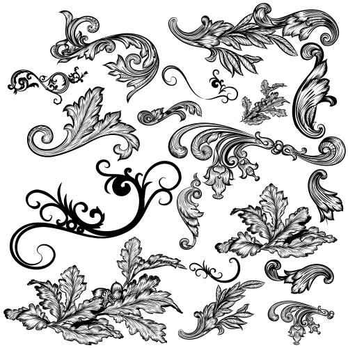 Royal victorian filigree design elements Vector Image Royal victorian filigree design elements Vector Image