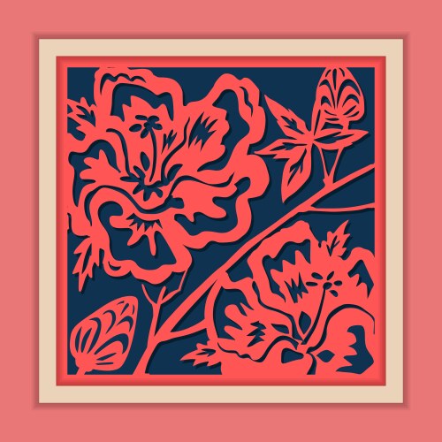 Chinese classic blue traditional paper Royalty Free Vector