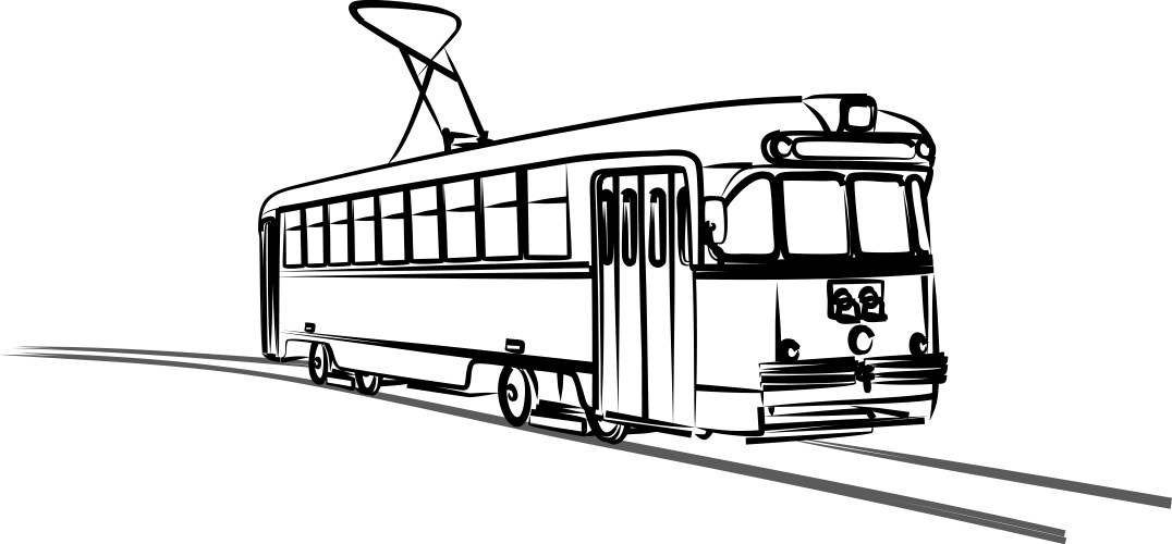 City Drawing Tram Vector Images (over 390)