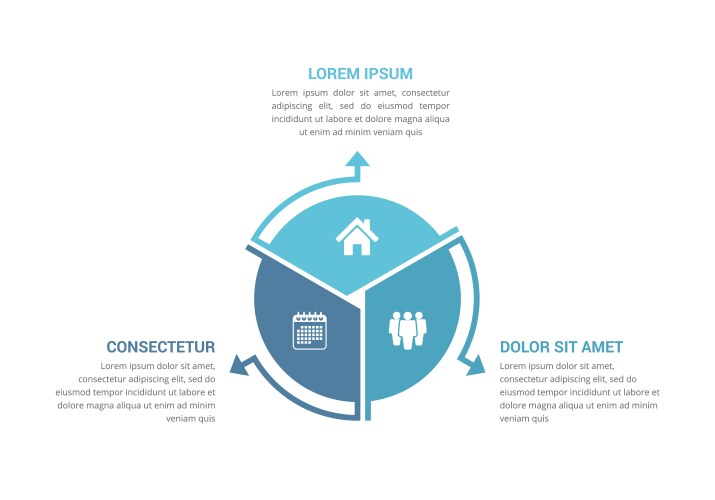 Infographic template with 3 elements Royalty Free Vector