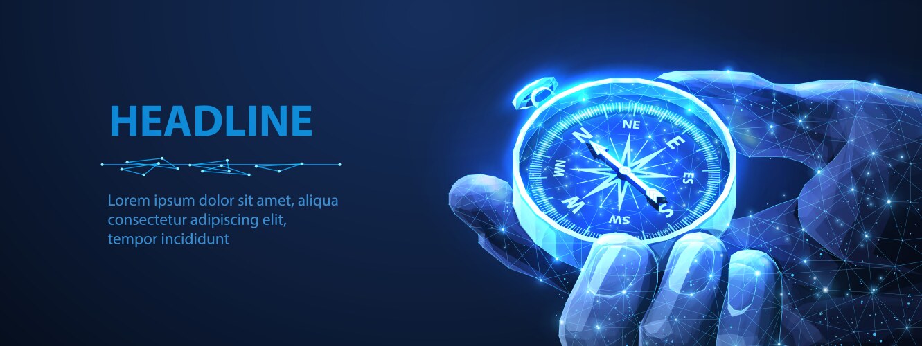 Digital compass business strategic explorer Vector Image