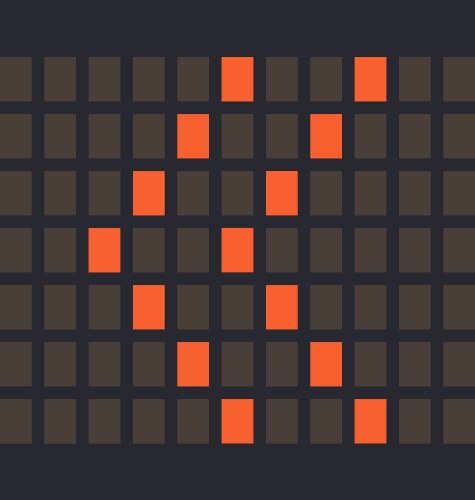 Letter symbol square bracket left led orange Vector Image