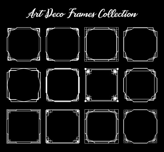 Set of mystical corners and frames borders magic Vector Image