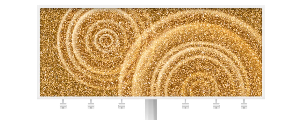 Billboard with marble texture background golden Vector Image