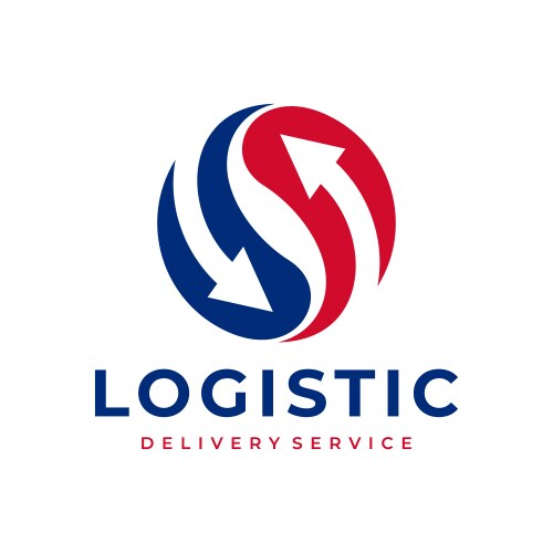 Logistic logo arrow design template Royalty Free Vector
