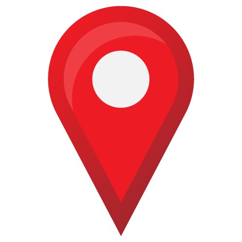 Red pin marker with white dot Royalty Free Vector Image