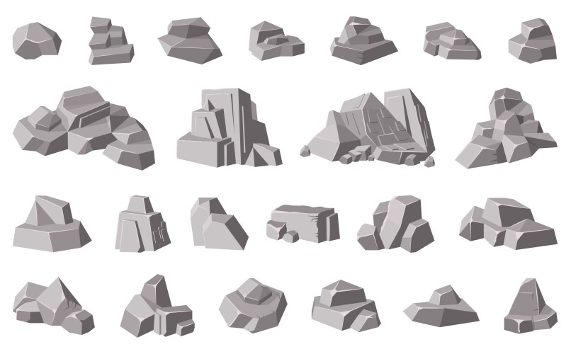Rock stone set Royalty Free Vector Image - VectorStock