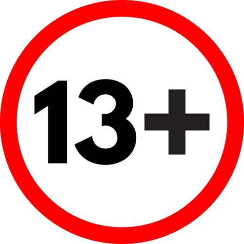 Under sixteen years prohibition sign Royalty Free Vector