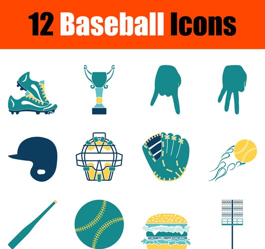 Baseball icon set Royalty Free Vector Image - VectorStock
