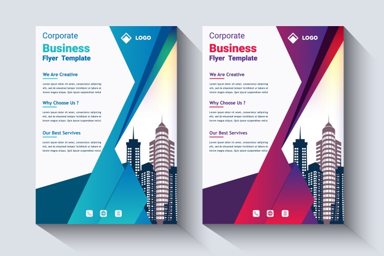 Corporate business flyer layout design template Vector Image
