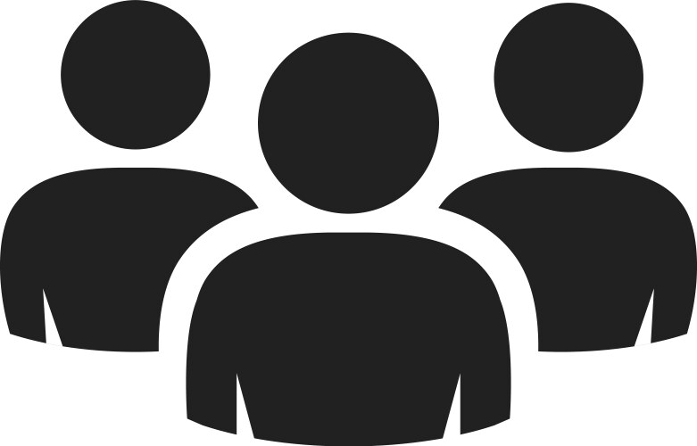 Gray group people icon isolated modern simple Vector Image