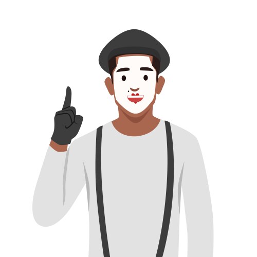 Mime cartoon character performing pantomime Vector Image