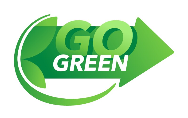 Go green motivational slogan - eco message Vector Image