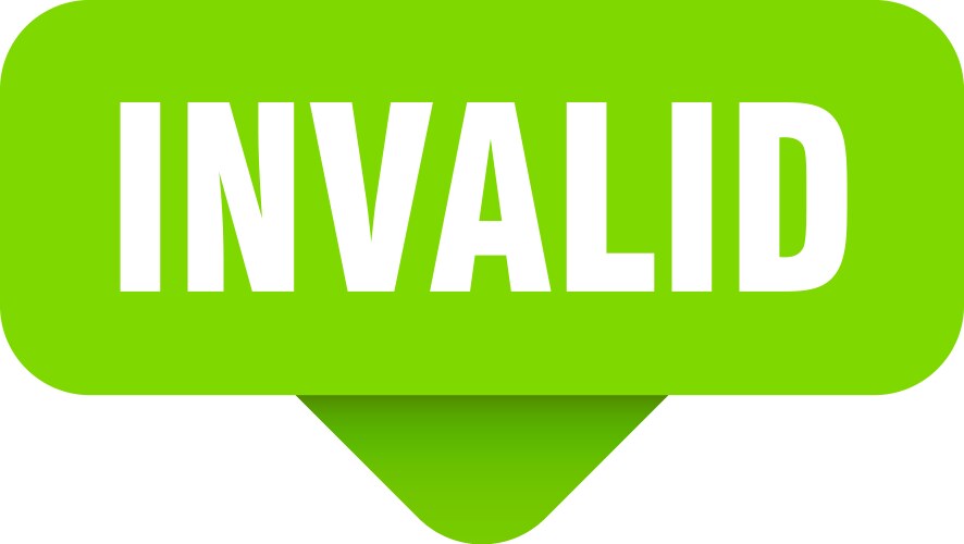 Invalid sticker sign on transparent Royalty Free Vector
