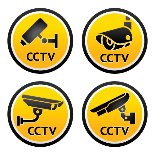 Cctv warning symbol Royalty Free Vector Image - VectorStock