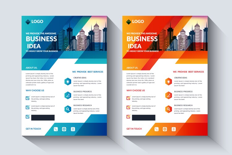 Corporate business flyer layout design template Vector Image