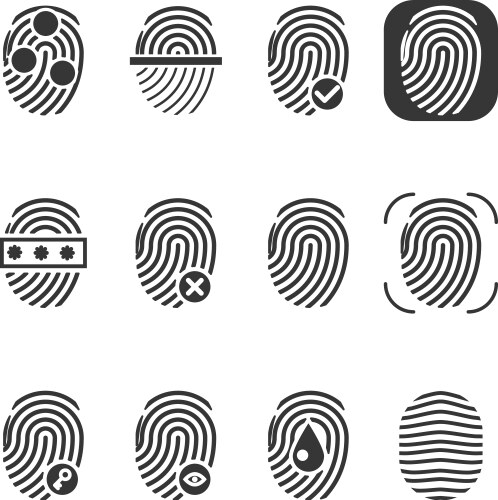 Fingerprint icon fingermark symbol Royalty Free Vector Image