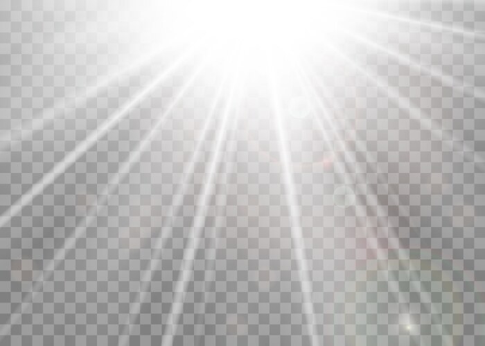 Light ray flare isolated on transparent background