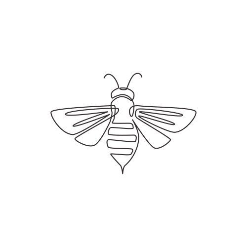 One single line drawing cute bee for company Vector Image