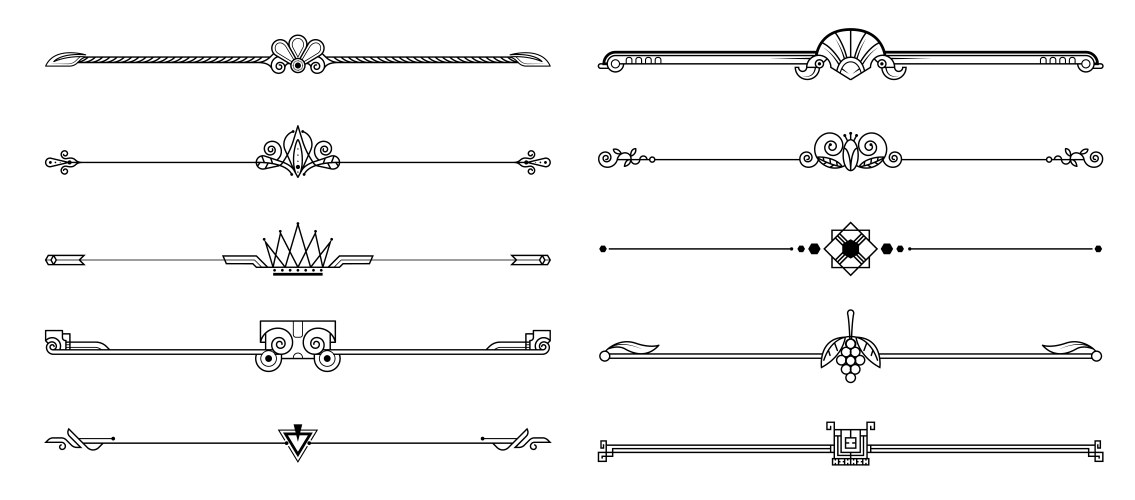 Set of decorative elements border and page rules Vector Image